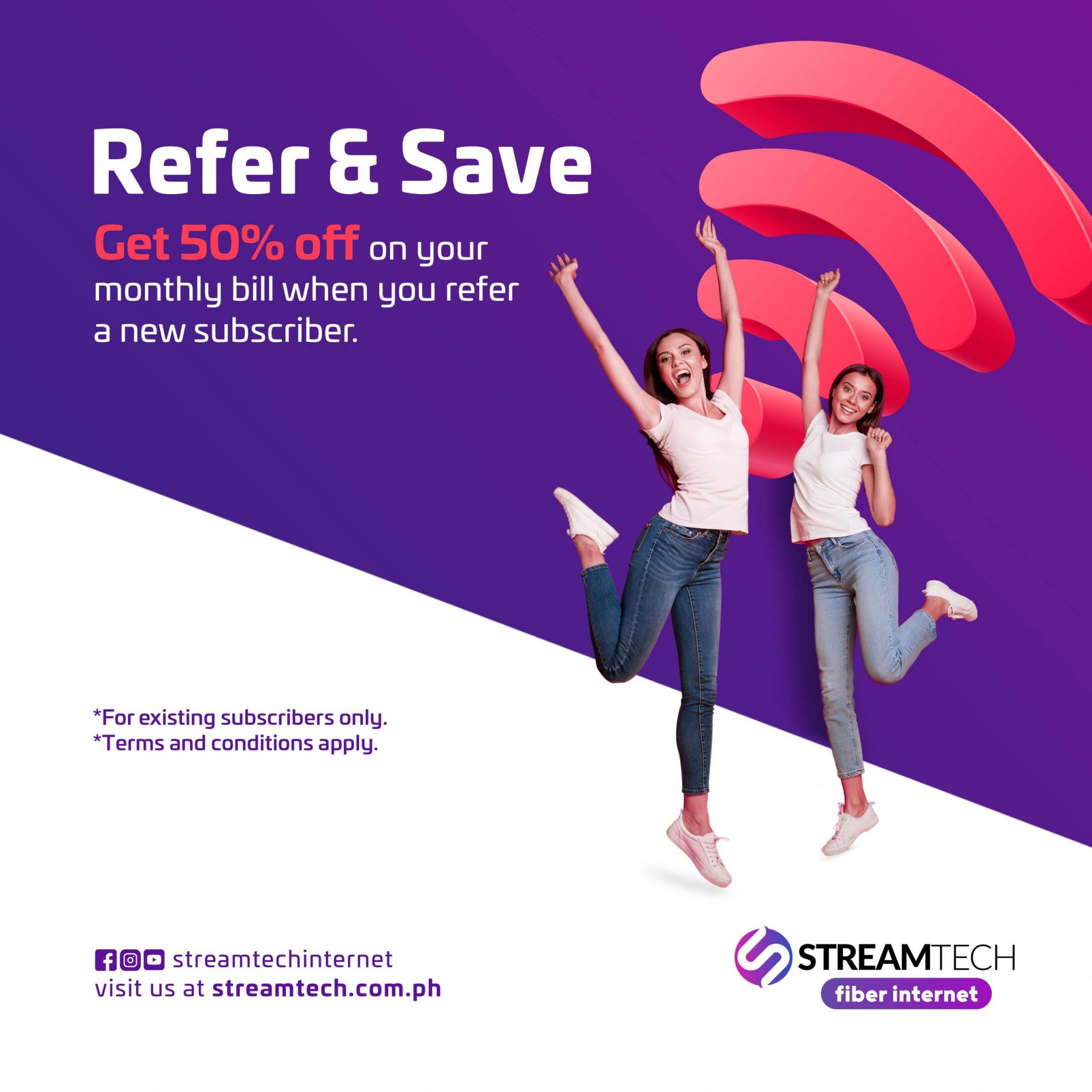 Streamtech | Fiber Internet | Enjoy Half the Price Off when You Refer